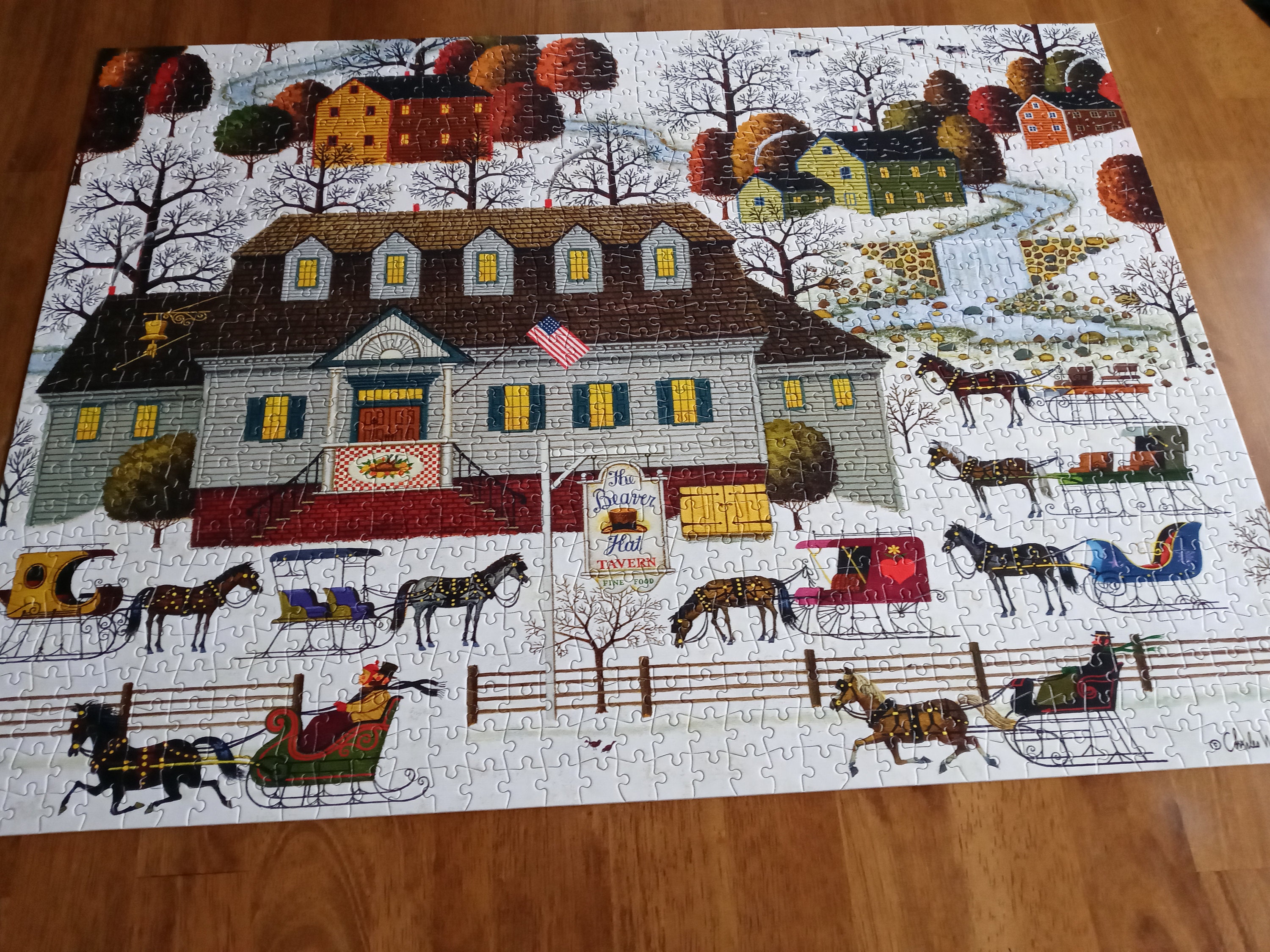 Buffalo Charles Wysocki Puzzle 1000 Large Pieces beaver Hat Tavern - Etsy