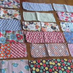 18 Vintage Feedsack-type Floral Calico Fabric Cotton Pieces, 9x3.5 ...