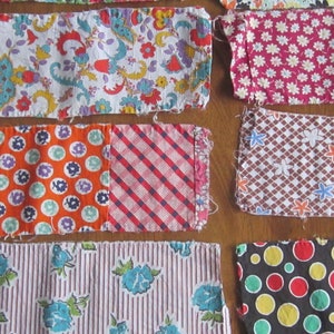 18 Vintage Feedsack-type Floral Calico Fabric Cotton Pieces, 9x3.5 ...