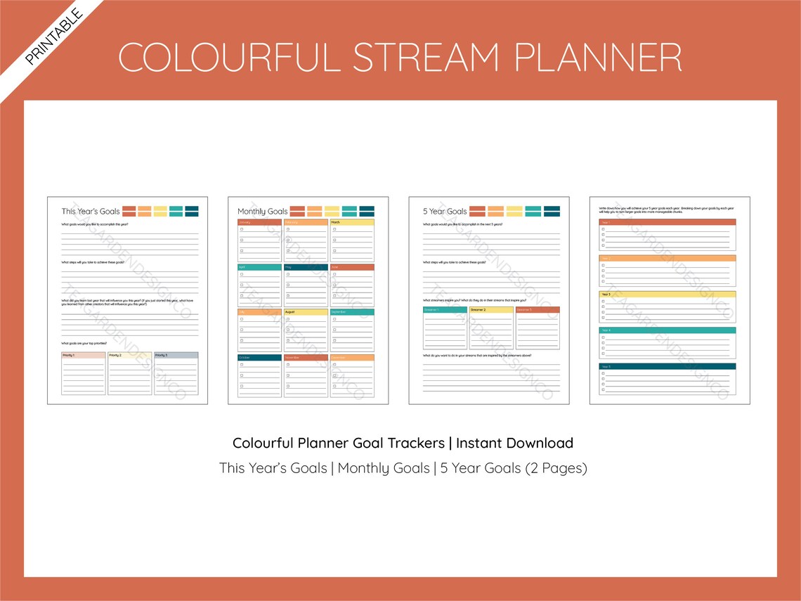 TWITCH PLANNER Colorful Printable PDF Planner Streamer - Etsy