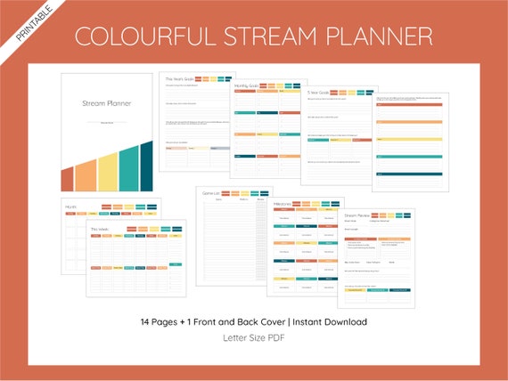 TWITCH PLANNER Colorful Printable PDF Planner Streamer - Etsy