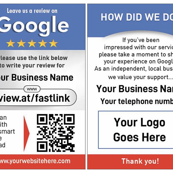 Google Review Cards - Etsy