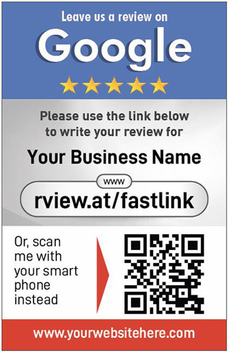 500 Google Review Cards Review Us on Google With QR Code Request Google ...