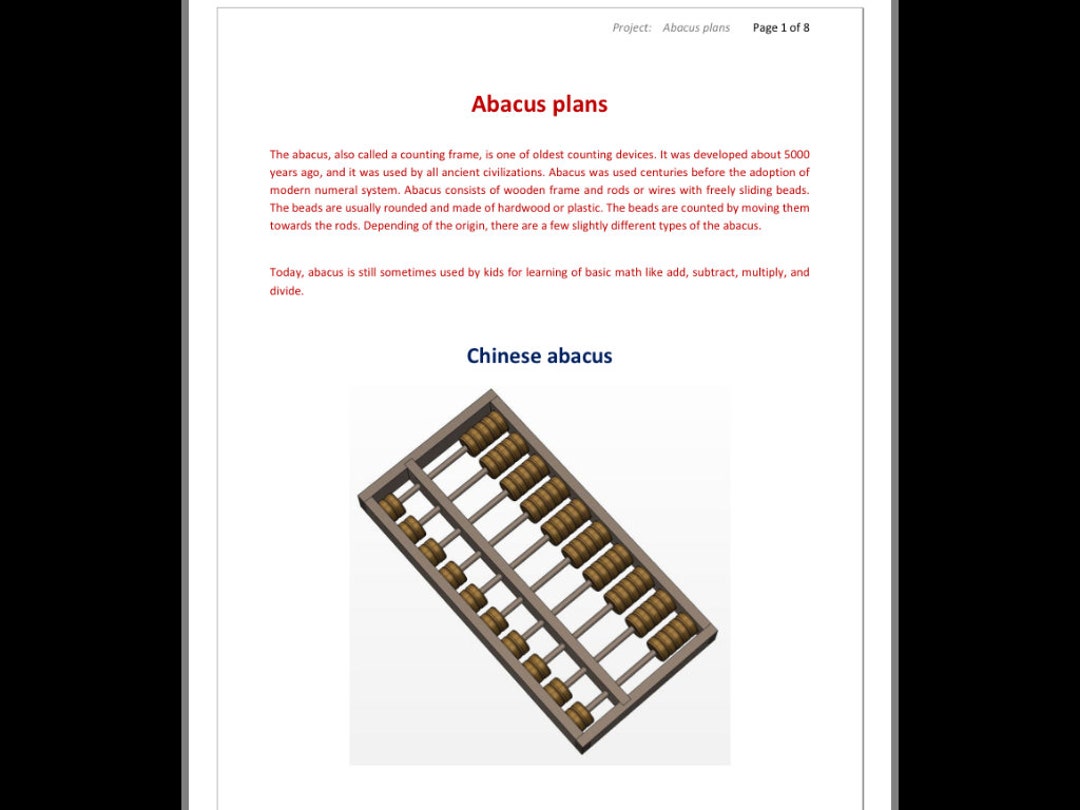 ABACUS PLAN SCHOOL Patron and PDF - Etsy