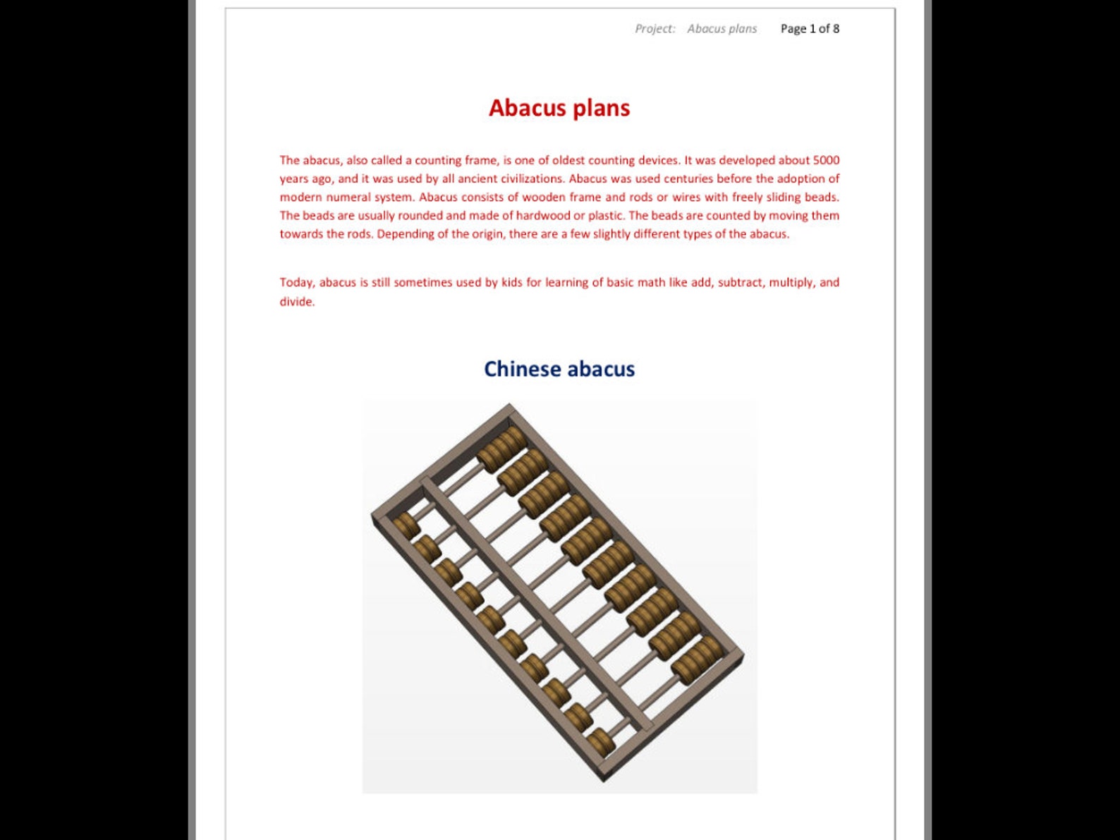 ABACUS PLAN SCHOOL Patron and PDF - Etsy