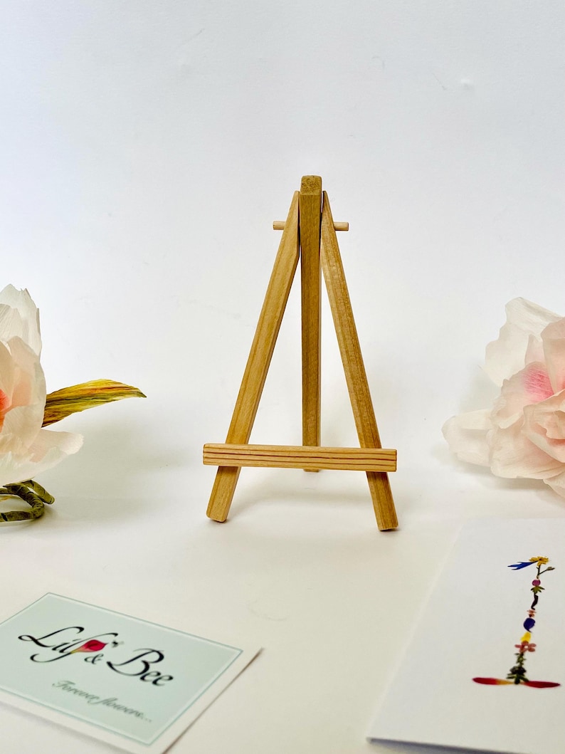 Mini Wooden Easel, Card, Photo or Keepsake Display, Small Tabletop ...