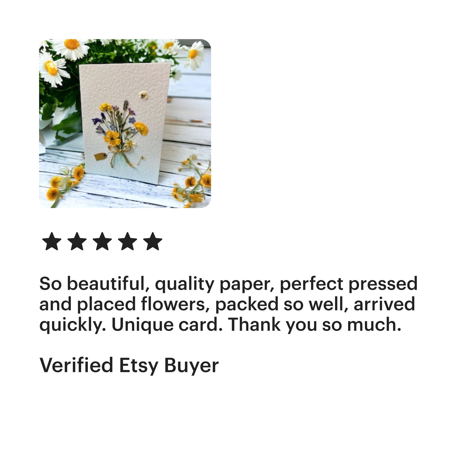 Dried Flower Card for Gardener, Handmade Card With REAL Flowers for ...