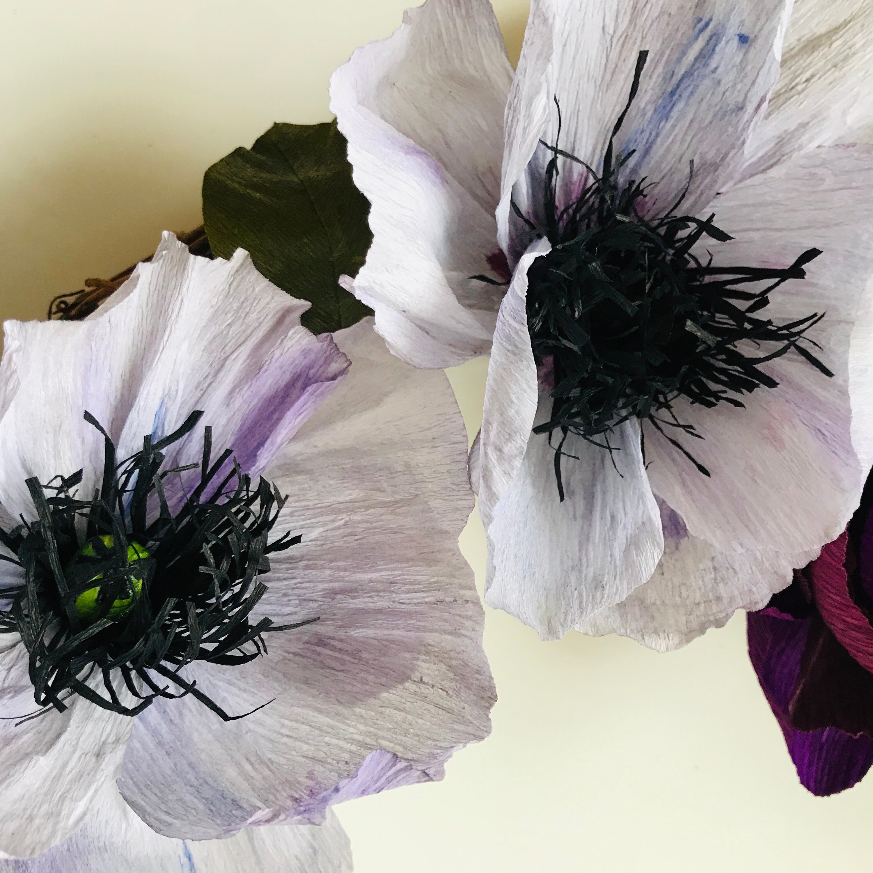 Crepe Paper Poppy Artificial Poppy Flower Fake Grey Poppies - Etsy