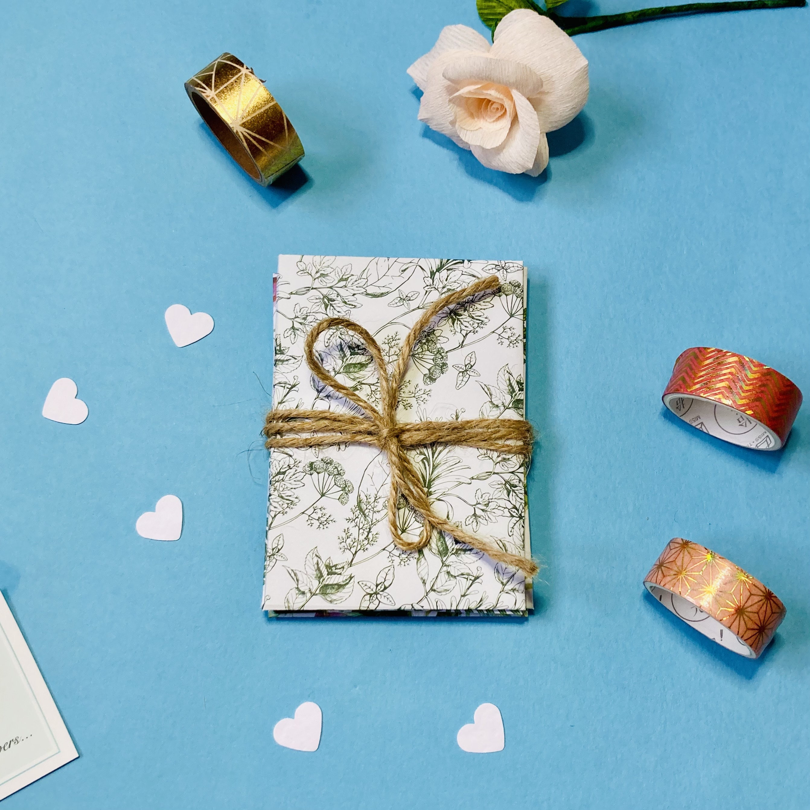 Pressed Flower Note Cards and Handmade Botanical Print Envelopes, Mini ...