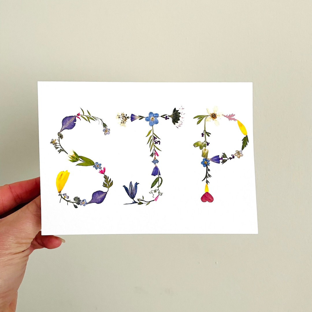 Real Pressed Flower Card for New Baby, Personalised Newborn Baby Name ...