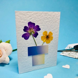 Pressed Flower Note Cards and Handmade Botanical Print Envelopes, Mini ...