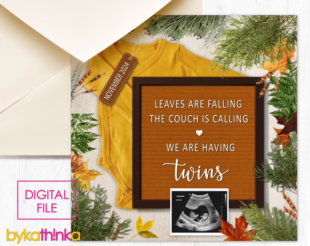 DIGITAL We're Having TWINS Sign, Twins Announcement Fall Letterboard ...