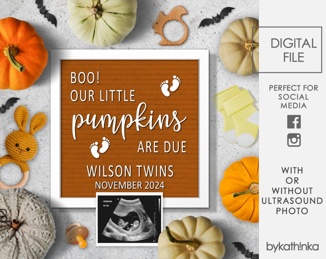 DIGITAL Halloween We're Having TWINS Sign, Twins Announcement ...