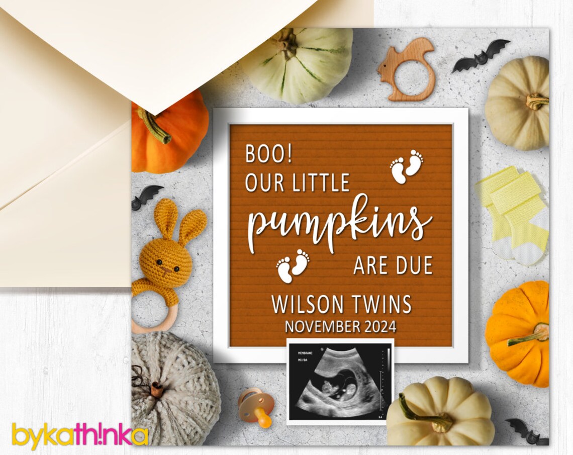 DIGITAL Halloween We're Having TWINS Sign, Twins Announcement ...