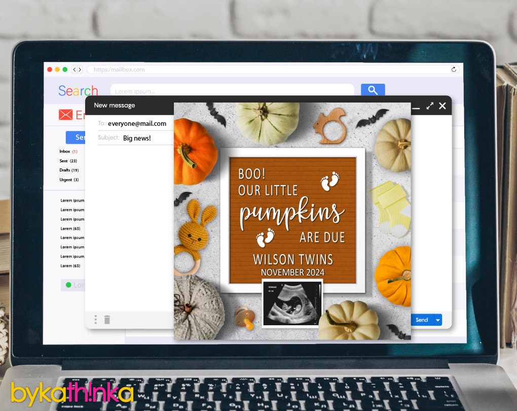 DIGITAL Halloween We're Having TWINS Sign, Twins Announcement ...