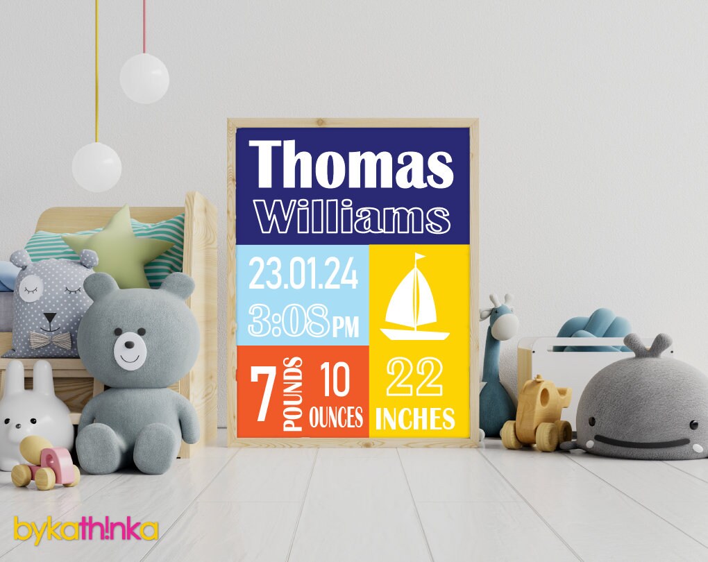 DIGITAL Personalised New Baby Poster Birth Details Birth - Etsy