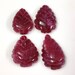 Leaf Carved Red Ruby Gemstone Lot, 4 Pcs 21.55 Cts for Silver Jewelry ...