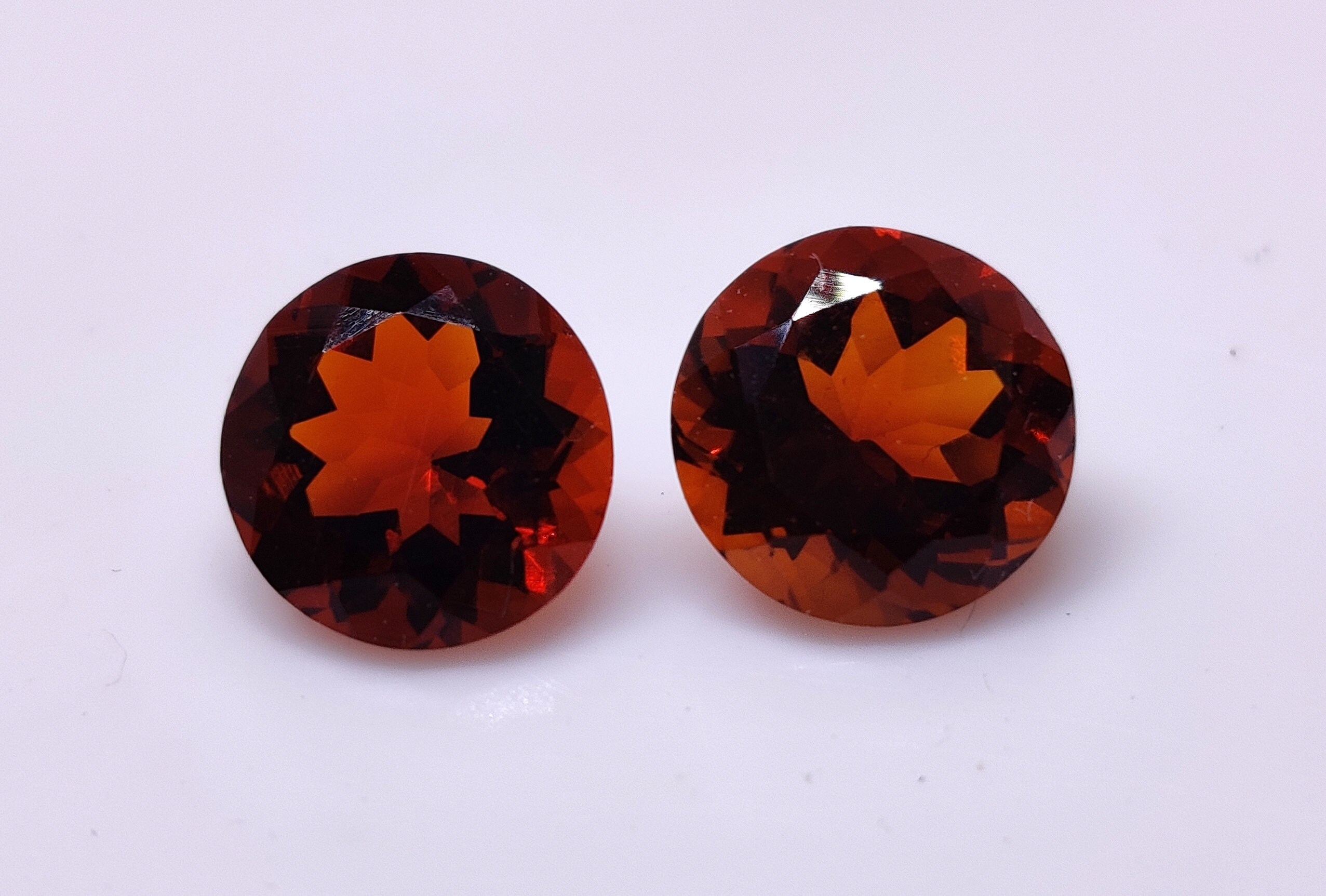 Hessonite Garnet 8 MM Round Cut Gemstone 2 Pcs Vibrant Golden Brown ...