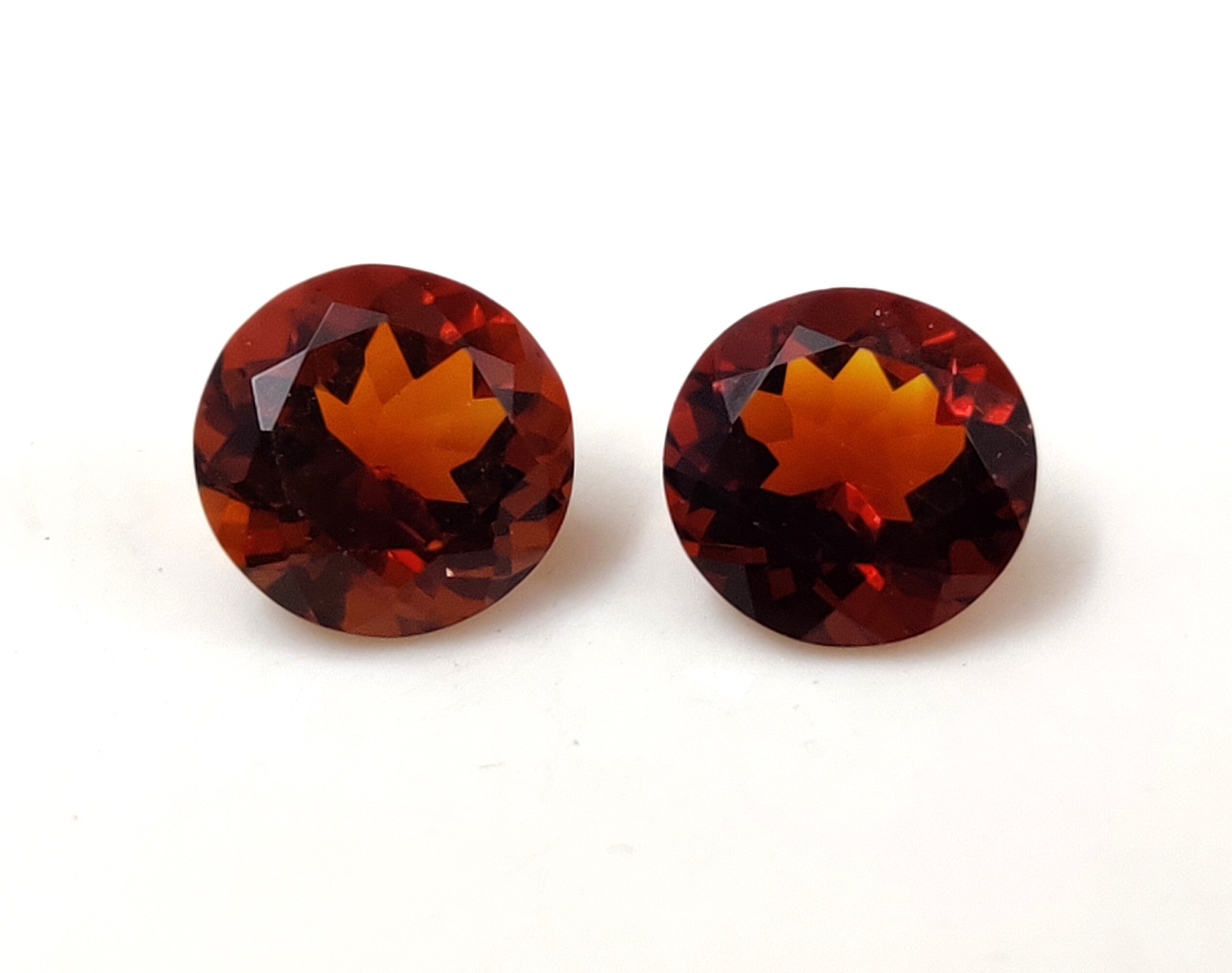 Hessonite Garnet 8 MM Round Cut Gemstone 2 Pcs Vibrant Golden Brown ...