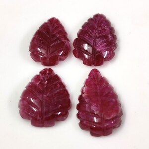 Leaf Carved Red Ruby Gemstone Lot, 4 Pcs 21.55 Cts for Silver Jewelry ...