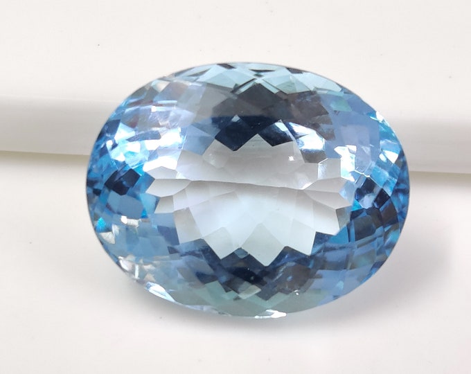 Natural Swiss Blue Topaz Oval Cut Gemstone - 15x19mm 21.05ct December ...