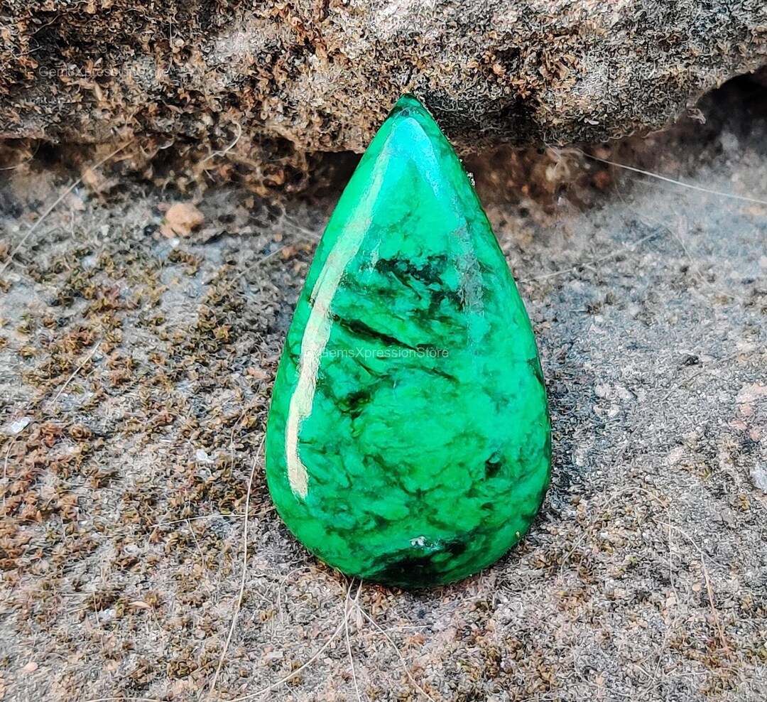 Natural Maw Sit Sit Jade Gemstone Cabochon - 14x24x4 Mm Pear Shape ...