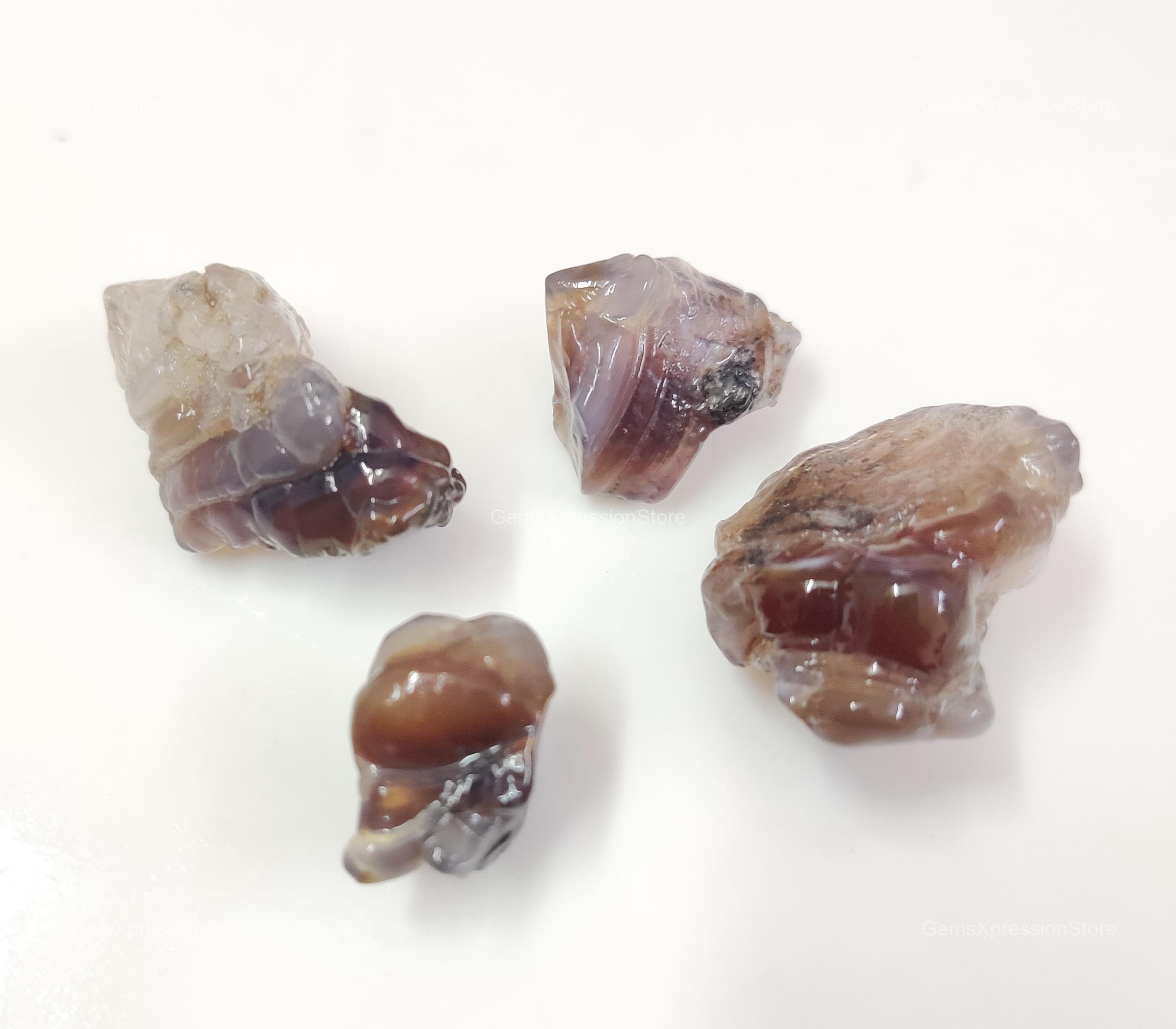 4 Pcs Authentic 125.95 Cts Fire Agate Gemstone/ Agate Rough/ 100% ...