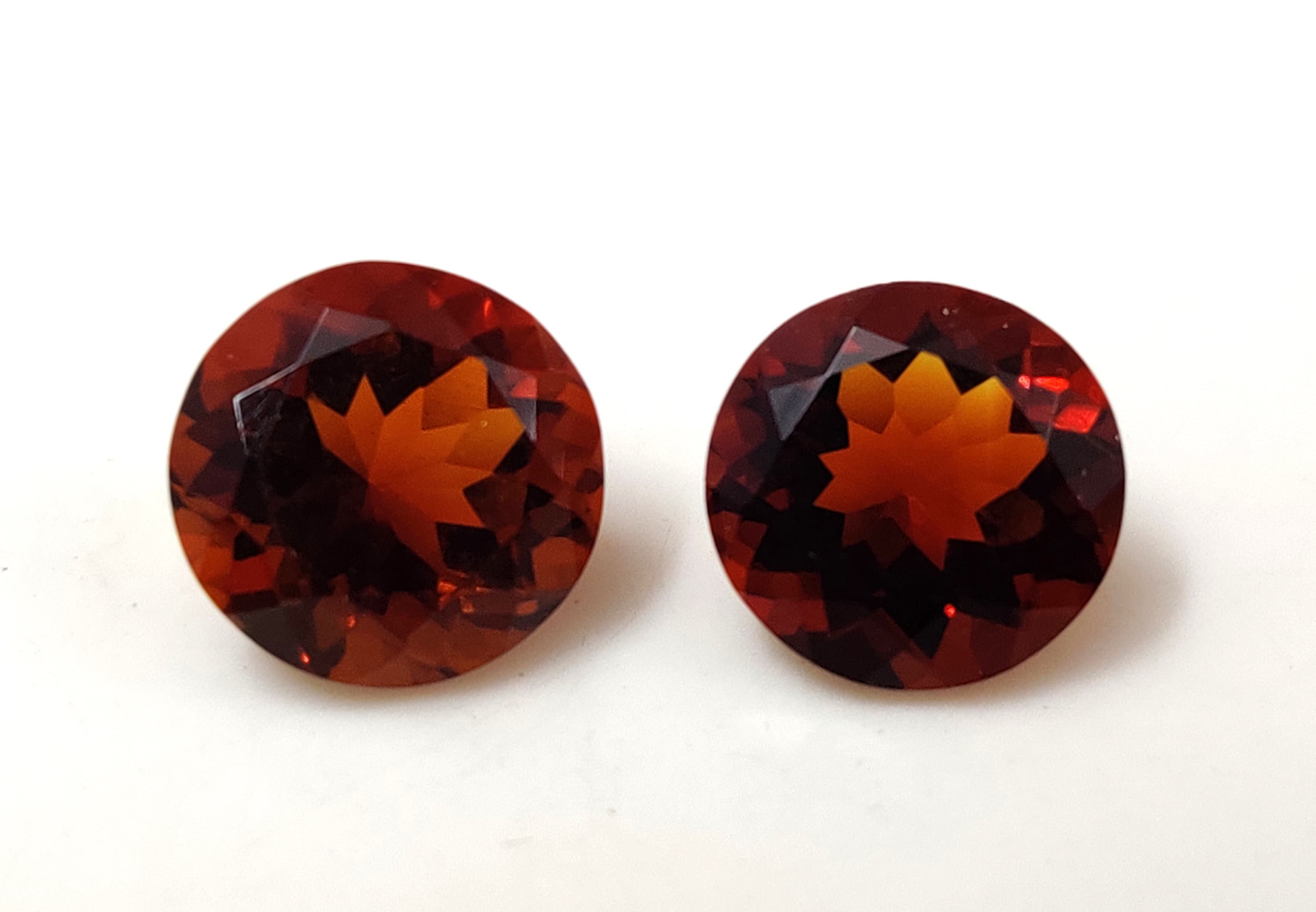 Hessonite Garnet 8 MM Round Cut Gemstone 2 Pcs Vibrant Golden Brown ...