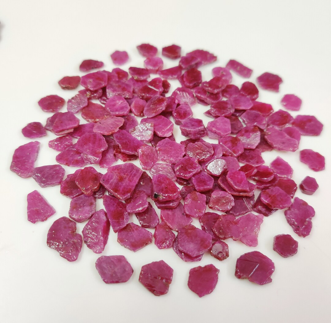 Natural African Ruby Gemstone Rough Slices - Flat Slices - Raw Ruby ...