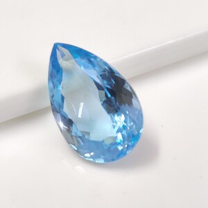 Natural Top Quality Pear Shape Swiss Blue Topaz 18x12 MM Loose Faceted ...