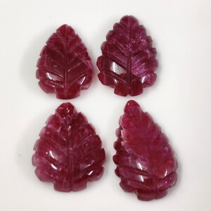 Leaf Carved Red Ruby Gemstone Lot, 4 Pcs 21.55 Cts for Silver Jewelry ...