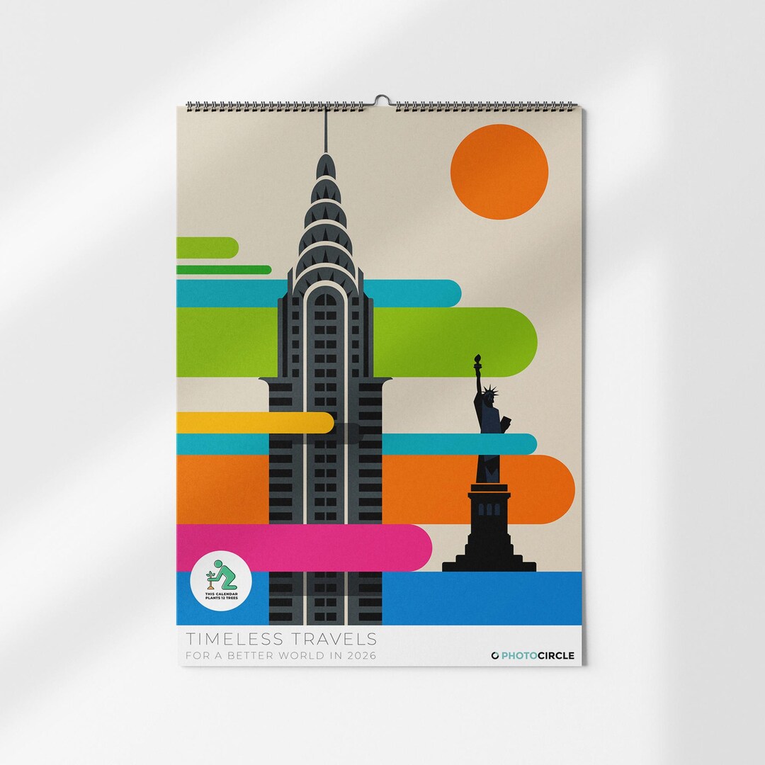 Timeless Travels Wall Calendar 2026 / Illustrations for Travel Fans ...