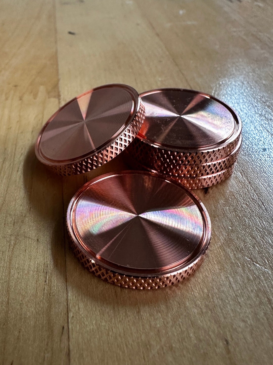 1" Copper CNC Milled Round Knurled Edge Blank - Ball Markers ...