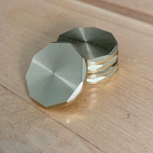 1 Brass CNC Milled Round Faceted/beceled Edge Blank Ball Markers ...
