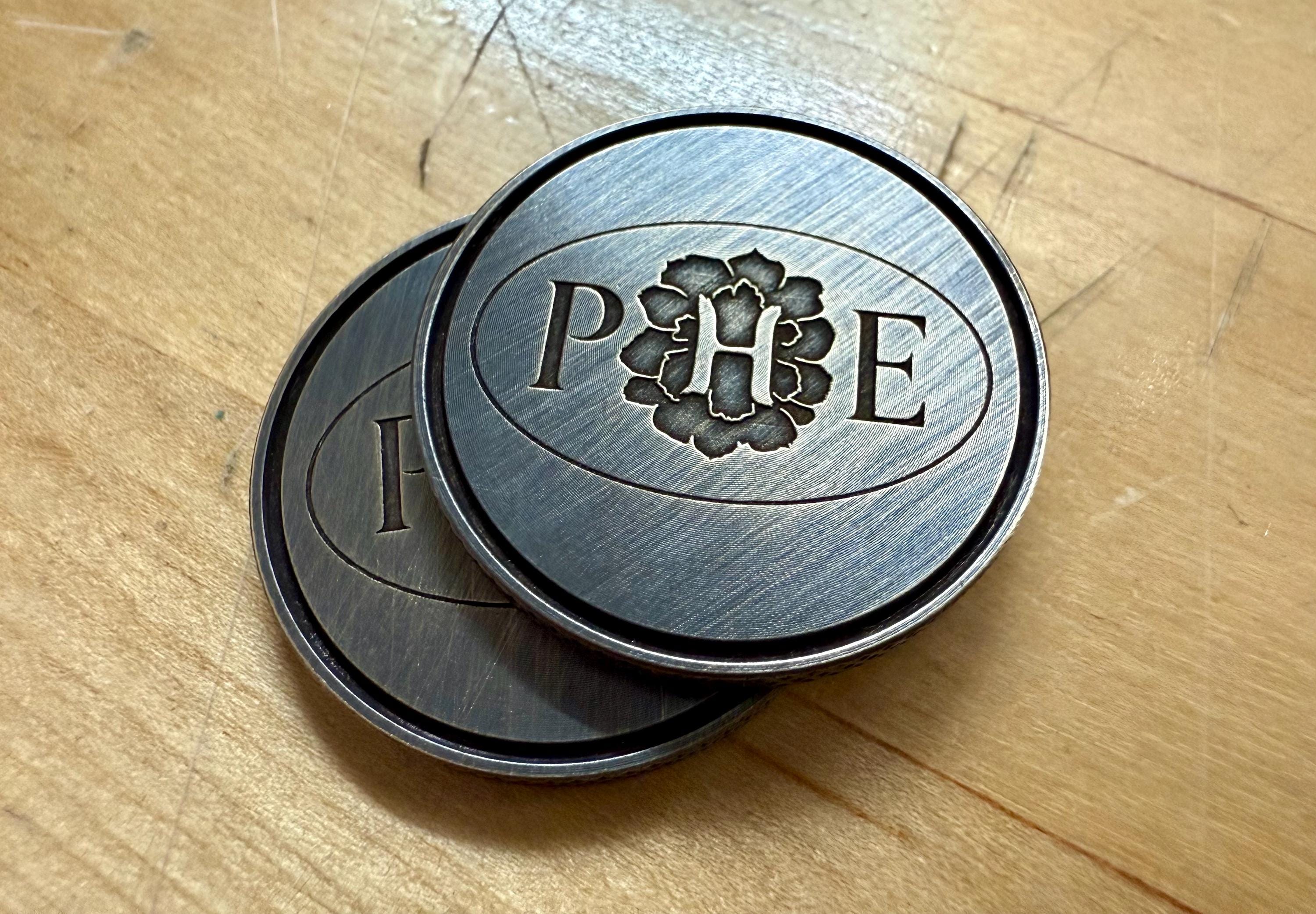 1.25" Solid Brass CNC Milled Ball Marker - Laser Engraved! **CUSTOM ...