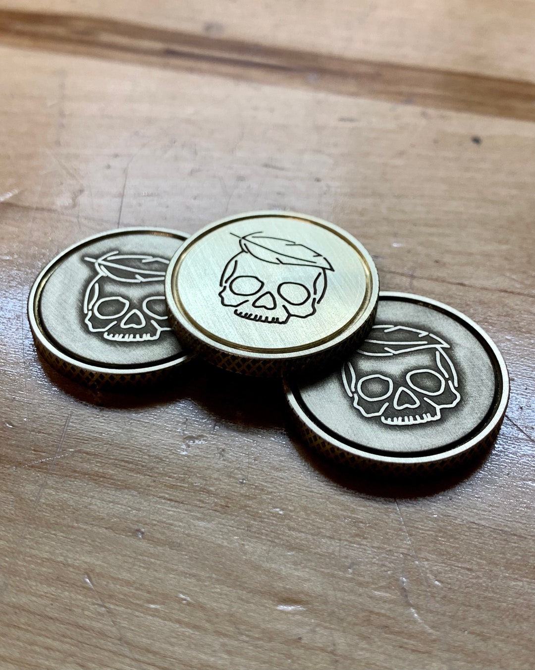 Laser engraved CUSTOM ORDER Solid brass CNC milled Ball Marker Coin 1 ...