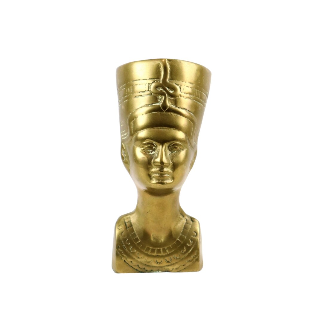 Nefertiti Beeldje Sculptuur Messing Caravell Design Vintage 15cm - Etsy