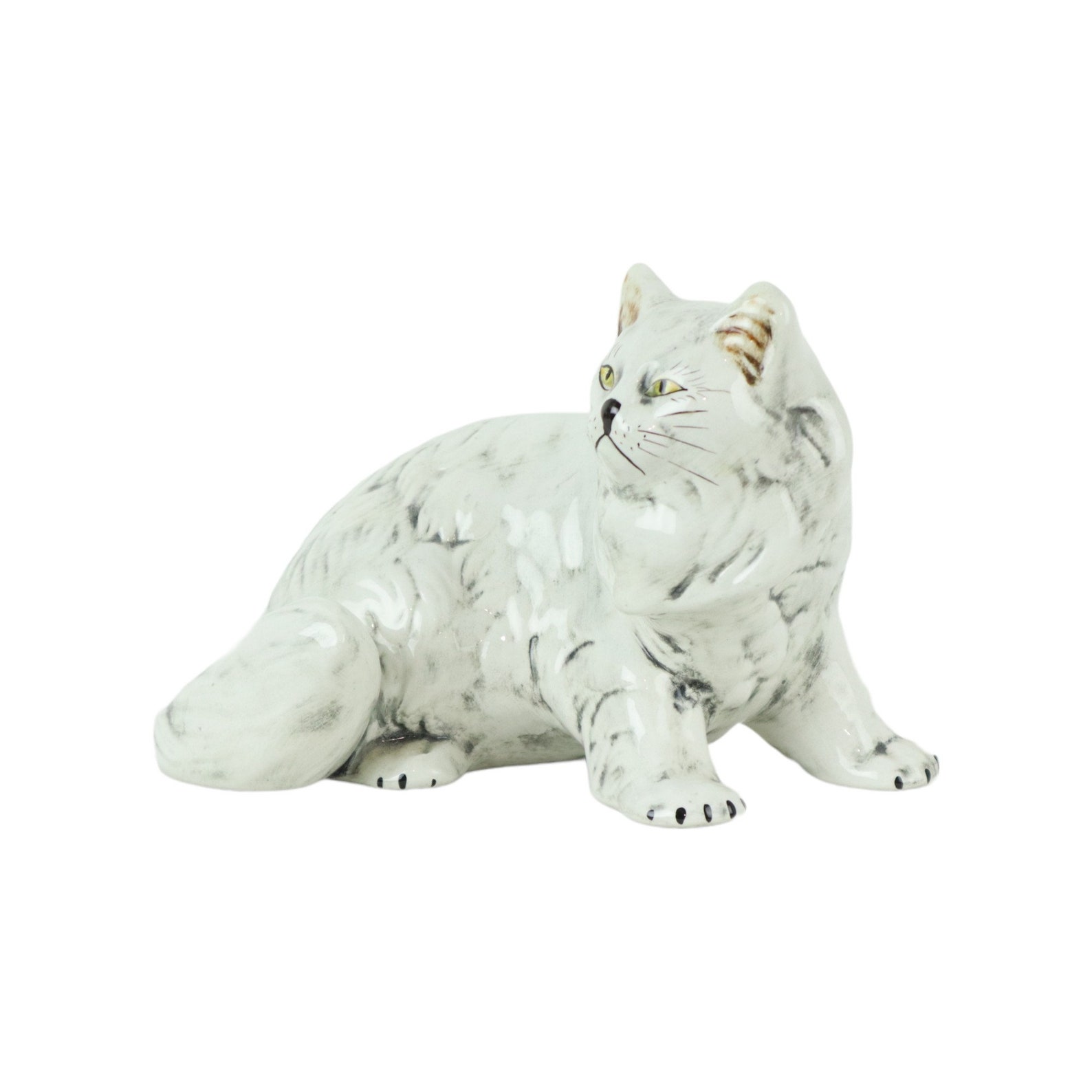 Vintage Poes Katten Beeldje Sculptuur Wit Geglazuurd Keramiek - Etsy