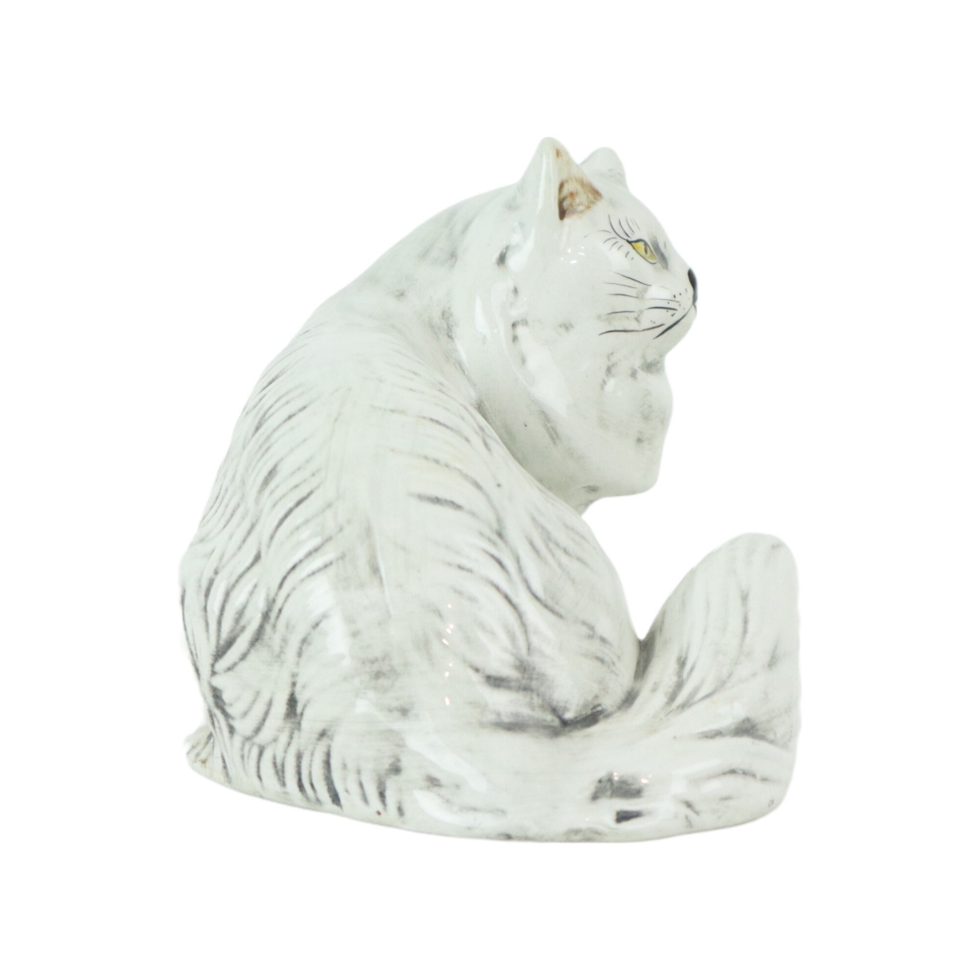 Vintage Poes Katten Beeldje Sculptuur Wit Geglazuurd Keramiek - Etsy