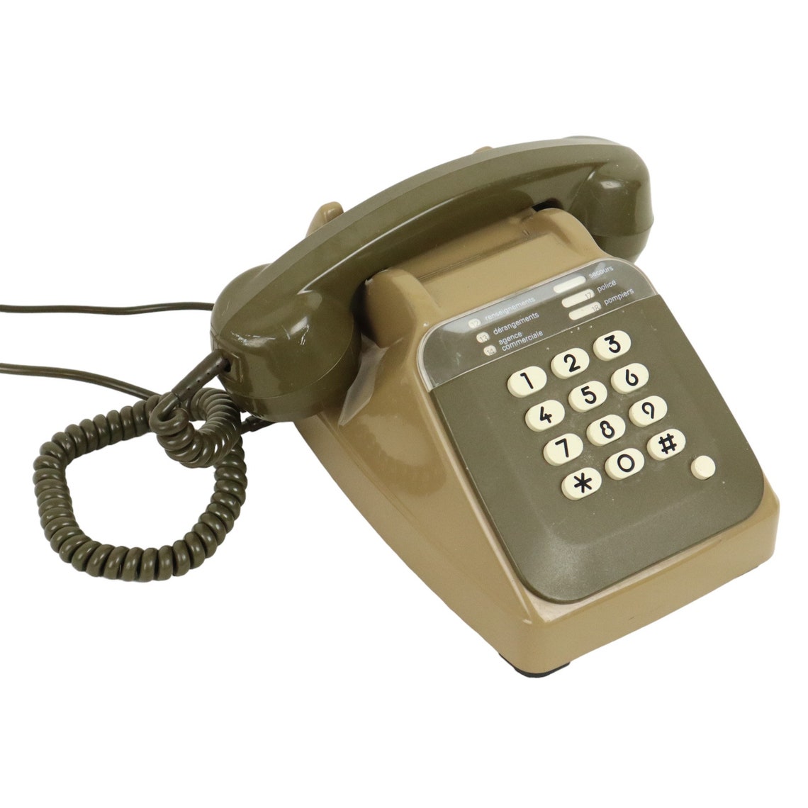 Vintage Kaki Telefoon Met Drukknoppen Socotel Frankrijk Jaren 80 - Etsy