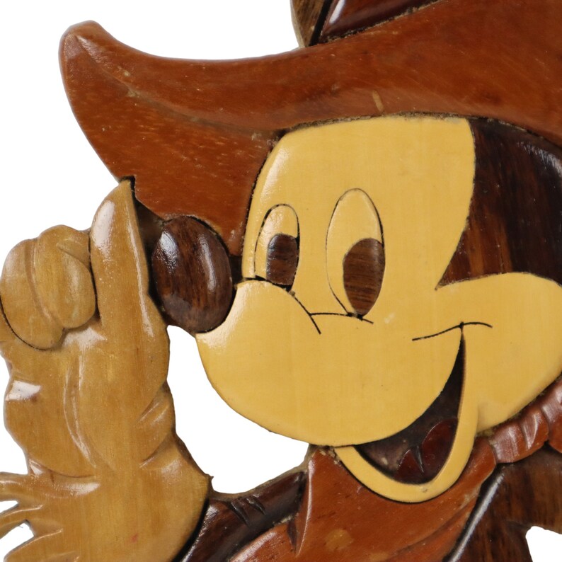 Vintage Houten Mickey Mouse Cowboy Muurdecoratie Walt Disney - Etsy