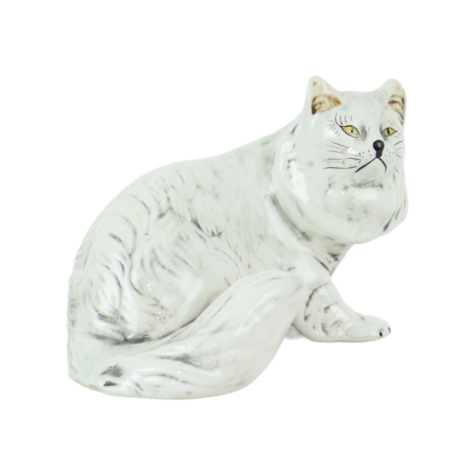 Vintage Poes Katten Beeldje Sculptuur Wit Geglazuurd Keramiek - Etsy