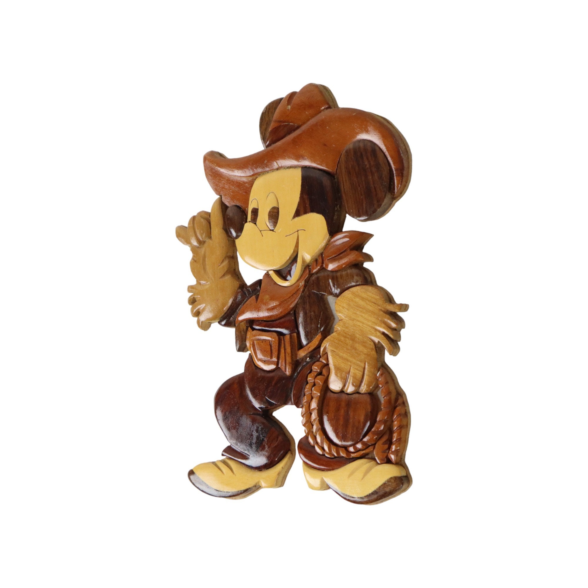 Vintage Houten Mickey Mouse Cowboy Muurdecoratie Walt Disney - Etsy