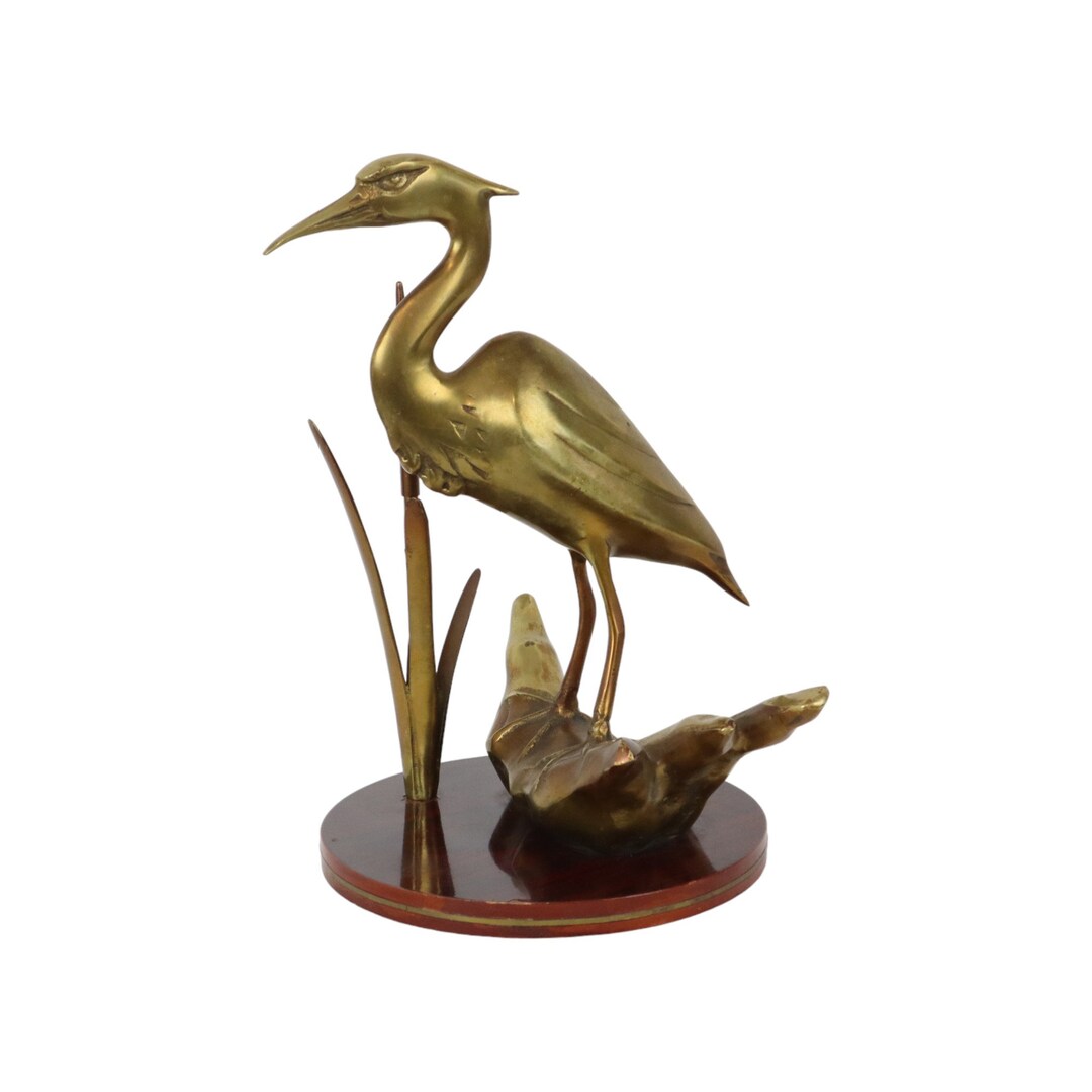 Vintage Reiger Vogel Beeld Messing Hollywood Regency - Etsy