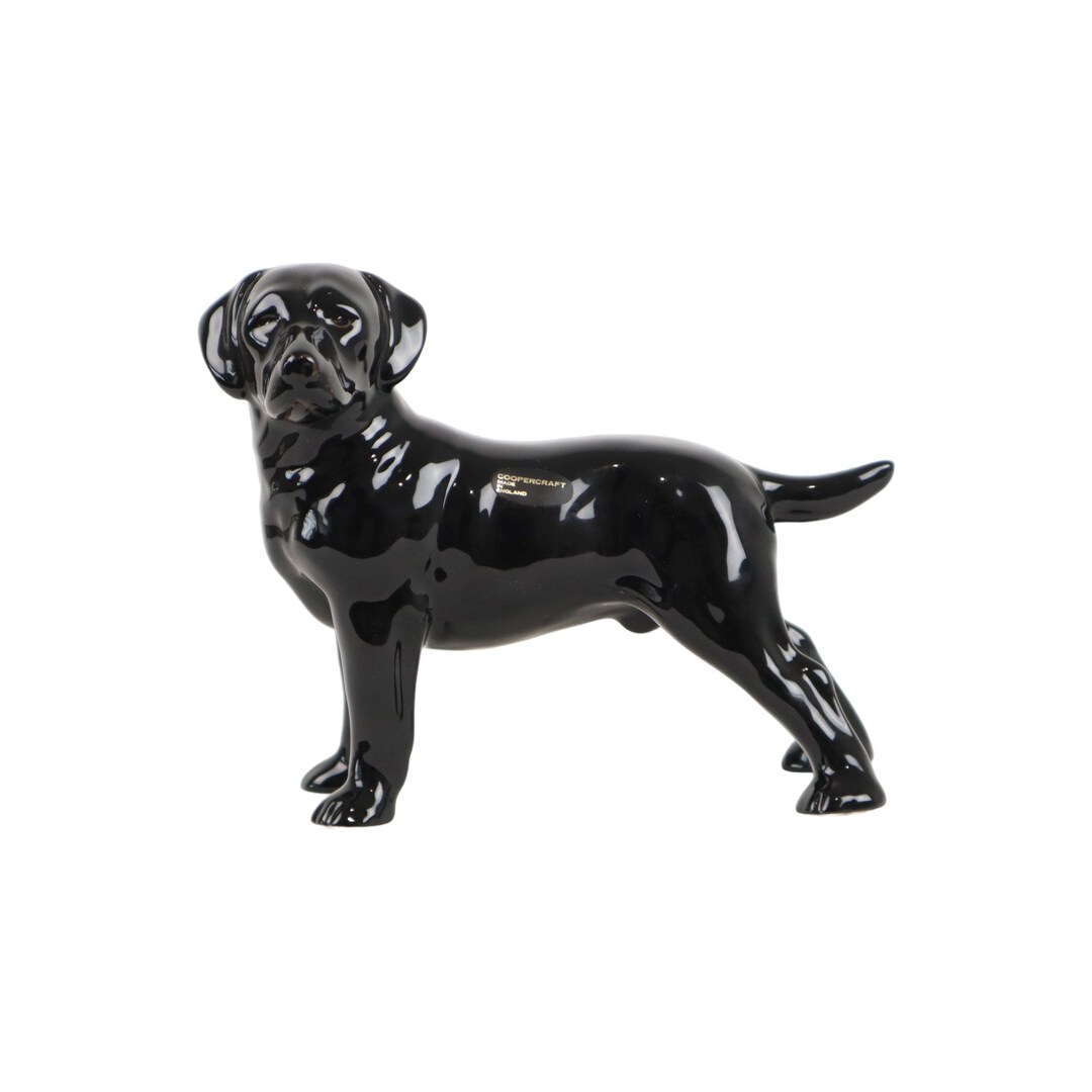 Vintage Beeldje Zwarte Labrador Hond Coopercraft Made in - Etsy