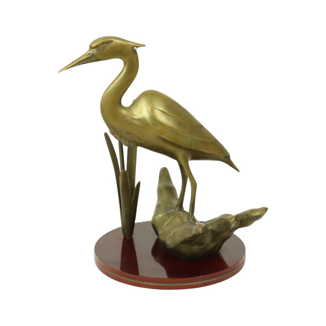 Messing Reiger Beeld Op Houten Basis Hollywood Regency - Etsy