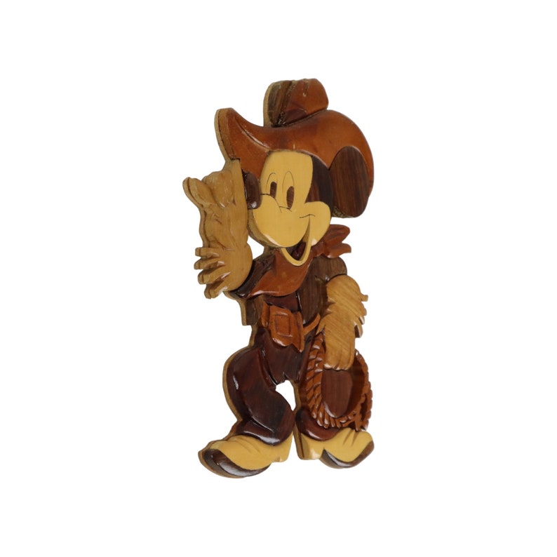 Vintage Houten Mickey Mouse Cowboy Muurdecoratie Walt Disney - Etsy
