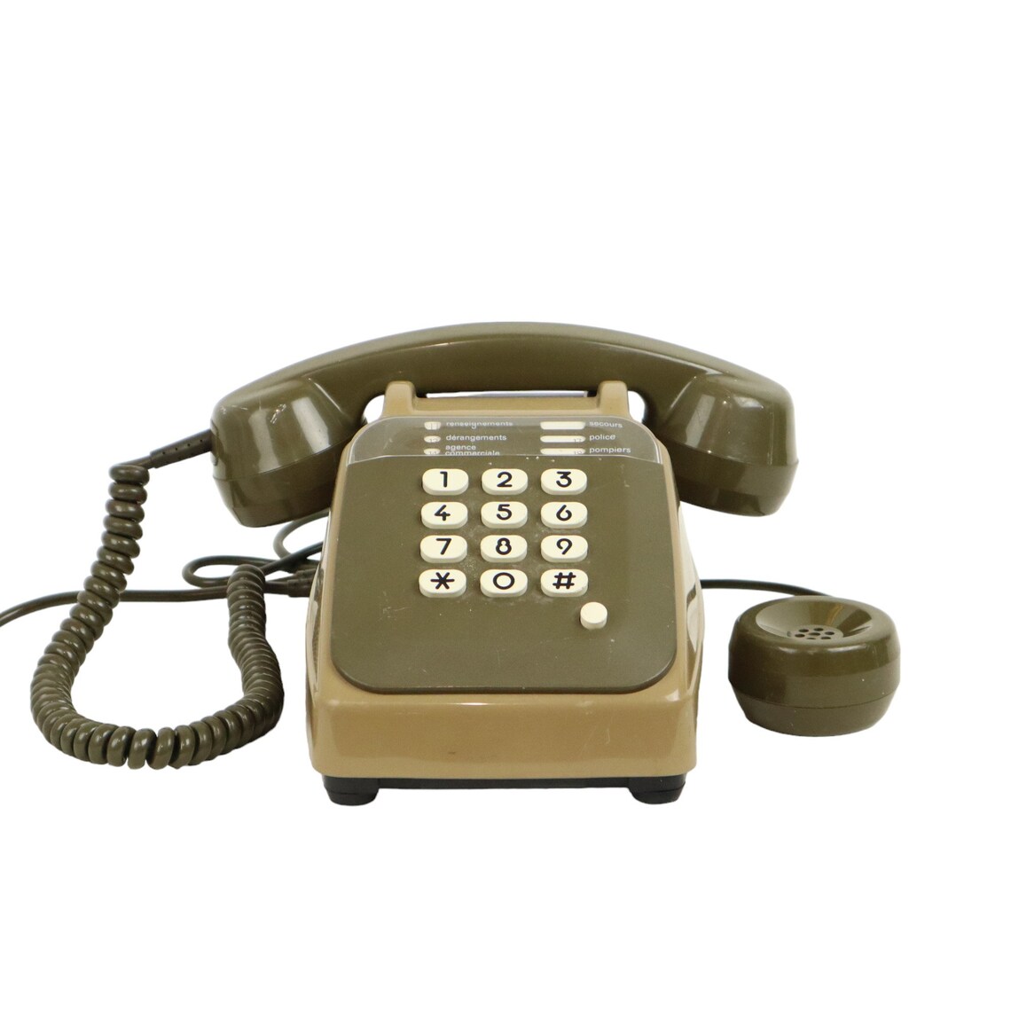 Vintage Kaki Telefoon Met Drukknoppen Socotel Frankrijk Jaren 80 - Etsy