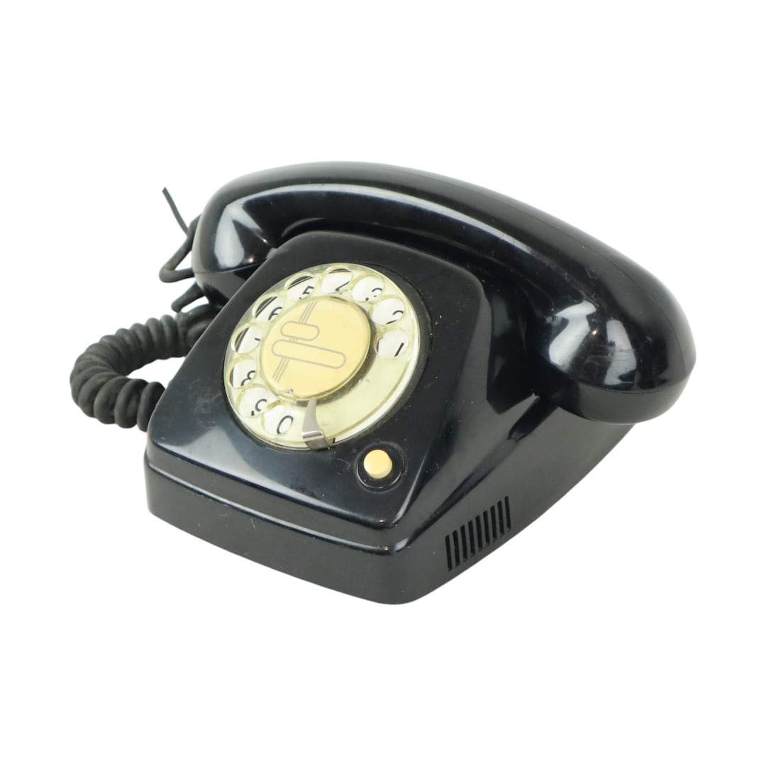Vintage Draaischijf Telefoon RTT 66B Zwarte Kunststof 1970 - Etsy