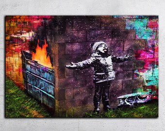 Dumpster Fire Banksy - Etsy